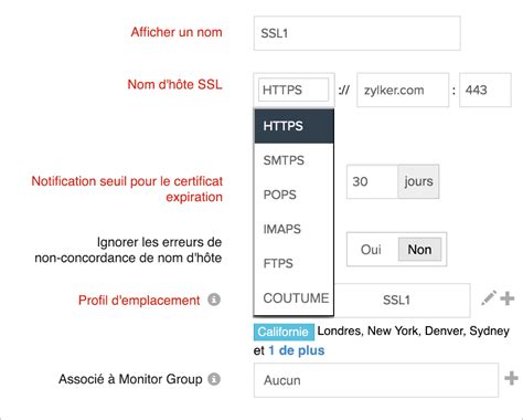 Surveillance Des Certificats SSL TLS Site24x7
