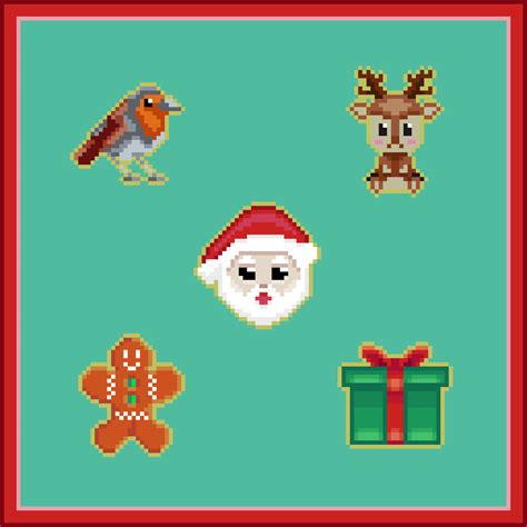 Five Christmas Sprites Robin Reindeer Santa Gingerbread And A