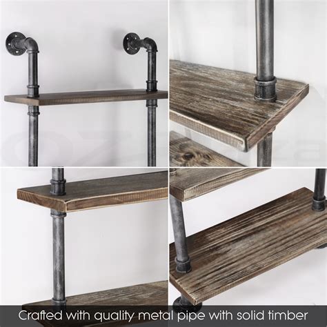 Artiss Bookshelf Display Shelf Floating Wall Shelf Industrial Diy Pipe