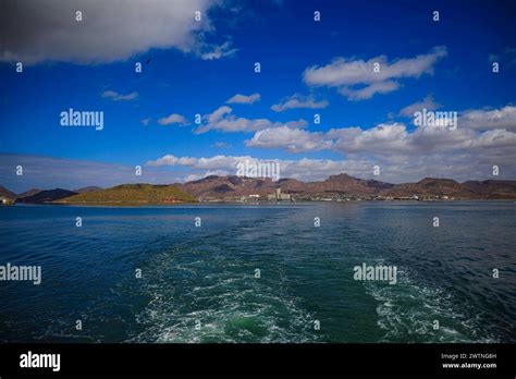 Wake In The Sea Behind Large Ship Prop Wash Of A Tanker Underway In