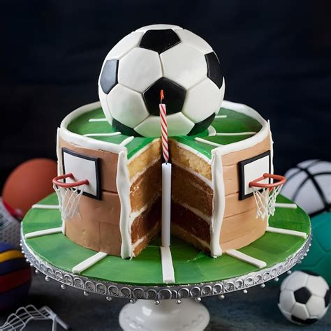 Torta De Los Fanáticos Del Deporte Imagen Premium Generada Con Ia