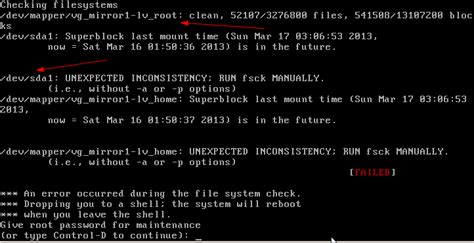 Resolvendo Erro Unexpected Inconsistency Run Fsck Manually By