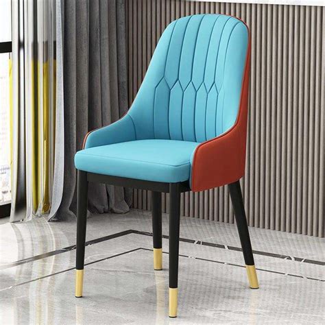 Nordic Light Luxury Saddle Leather Dining Chair Home Modern Simple