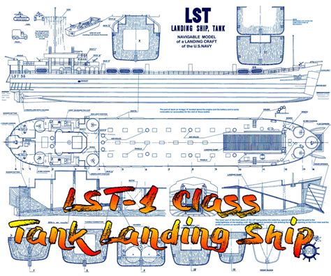 Full Size Printed Plans Lst 1 Class Tank Landing Ship Scale 196 Suita