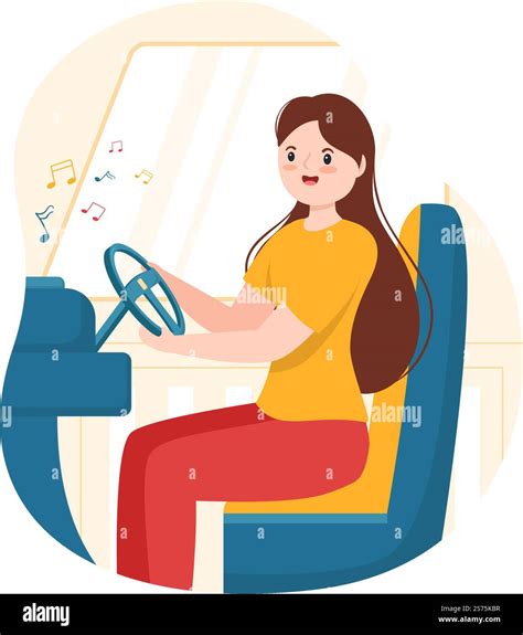 Driving A Car Listening To Music With Loud Speakers Or Sound System In