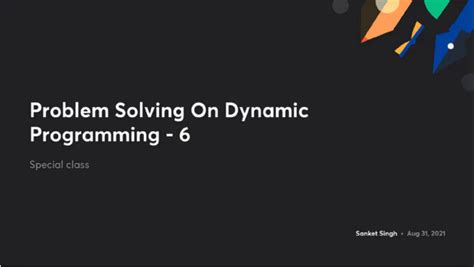 Problem Solving On Dynamic Programming 6 With Anno Pdf