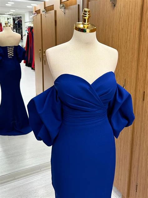 Mermaid Sweetheart Neck Satin Royal Blue Long Prom Dress Shdress