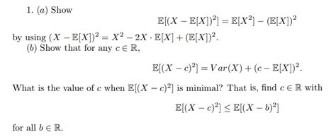 Solved A ﻿showe[ X E[x] 2] E[x2] E[x] 2by Using