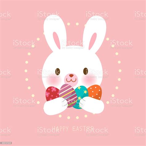 행복 한 Eastercute 부활절 토끼와 부활절 달걀 토끼에 대한 스톡 벡터 아트 및 기타 이미지 토끼 4월 계절