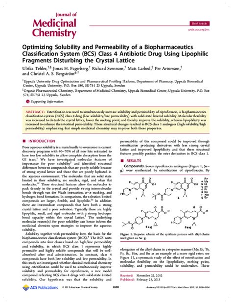 Pdf Optimizing Solubility And Permeability Of A Biopharmaceutics