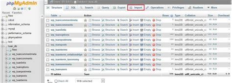 Hướng Dẫn Sử Dụng PHPMyadmin Để Import Export Database MySQL Thuê máy chủ ảo VPS chất lượng