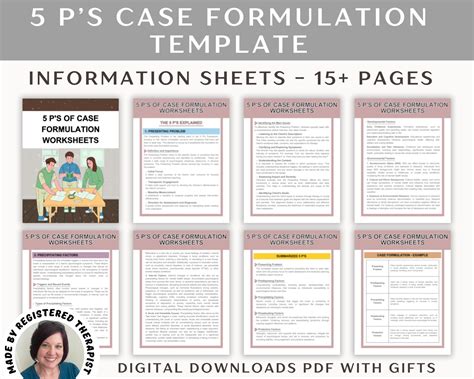 Case Formulation Template 5 Ps Of Case Formulation Worksheets Client