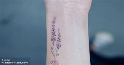 Lavender Tattoo On The Inner Wrist