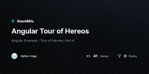 Angular Tour Of Hereos StackBlitz