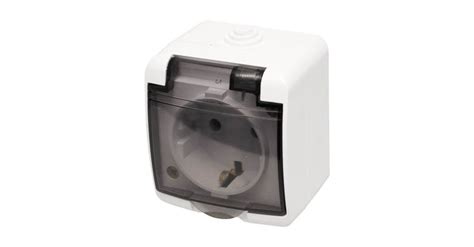 Единичен електрически контакт за открит монтаж с капак 16А Ip44