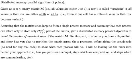 Distributed Memory Parallel Algorithm 8 Points