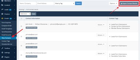 brilliant directories export contacts brilliant directories