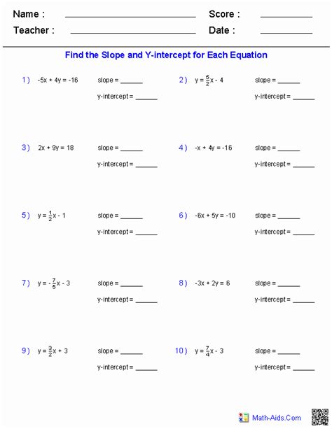 50 Linear Equations Worksheet Pdf Chessmuseum Template Library