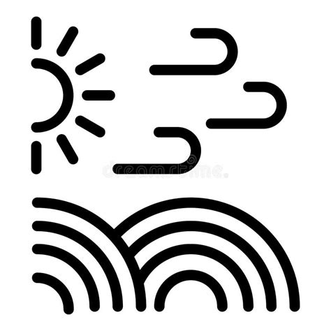 Solar Wind Energy Icon Outline Vector Power Energy Stock Vector