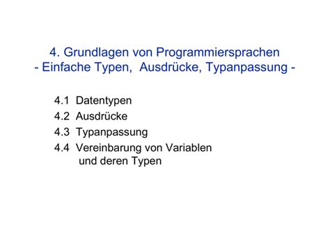 4 Grundlagen Von Programmiersprachen