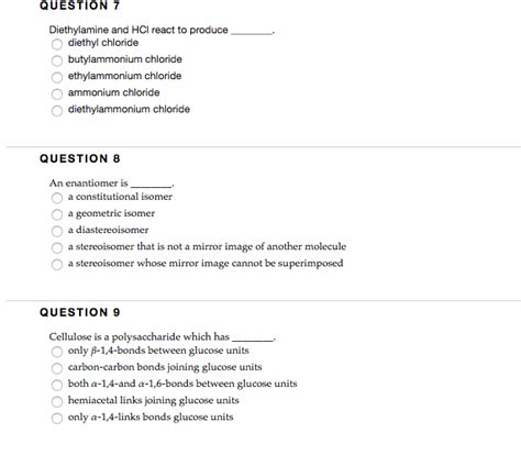 solved question 7 diethylamine and hci react to produce o