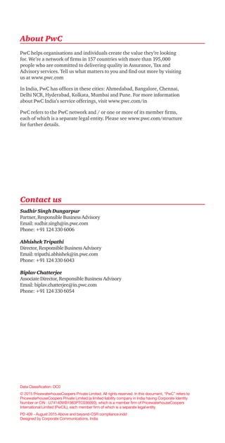 Pwc Csr Advisory At A Glance Pdf