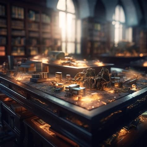 Premium Photo There Is A Model Of A Library With A Lot Of Books Generative Ai