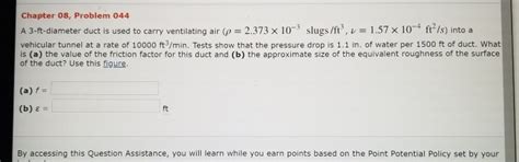 Solved Chapter Problem A Ft Diameter Duct Is Used Chegg