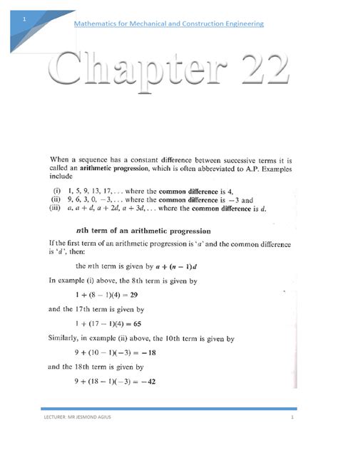 Chapter 22 Arithmetic And Geometric Progression Pdf Mathematics Arithmetic