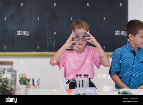 Elementary School Science Classroom Enthusiastic Teacher Explains