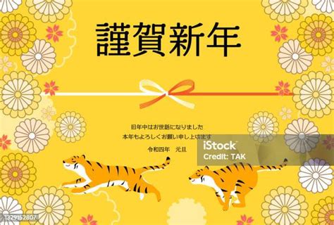 새해 카드 두 개의 달리는 호랑이와 꽃 무늬 호랑이의 해 2022 달리기에 대한 스톡 벡터 아트 및 기타 이미지 달리기