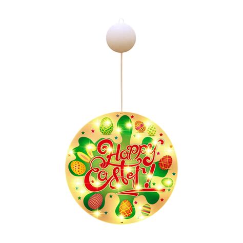 Mxtpov Easter Lights With Suction Cup Happy Easter Led Lights For