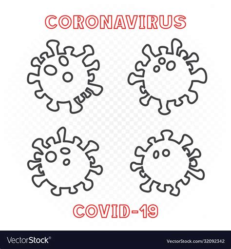 Coronavirus Covid19 19 Outline Design Symbol Vector Image