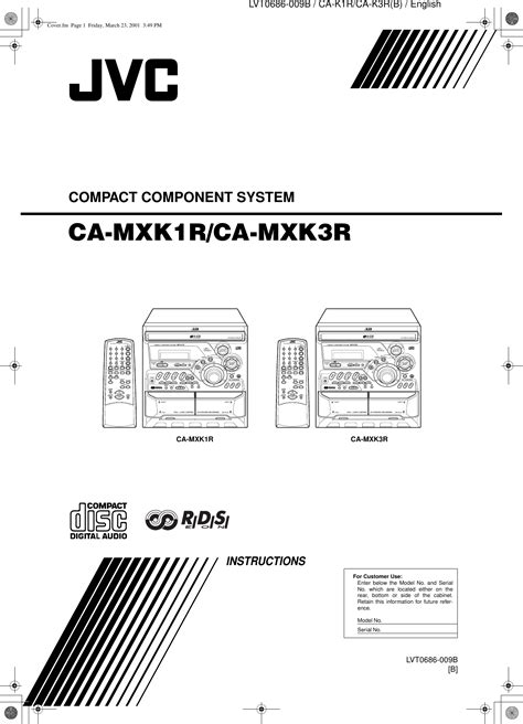 Jvc Compact Component System Ca Mxk1r Users Manual Cover02a