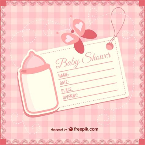 Baby Shower Invito Girly Vettore Gratis