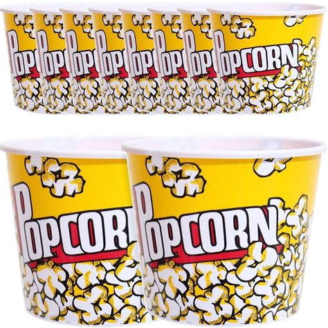 Wiywef Popcorn Bucket 50pcs Plastic Food Cup Tub Retro Style Popcorn