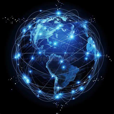 Global Network Connectivity Concept With Digital Earth And Data Connections Stock Illustration