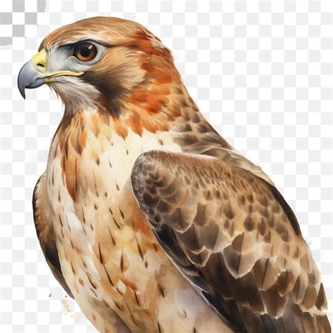 Una pintura de acuarela de un halcón pájaro png png transparente