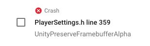 IOS Crash PlayerSettings H UnityPreserveFramebufferAlpha Unity Engine