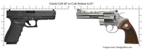 Glock G SF Vs Colt Python Size Comparison Handgun Hero