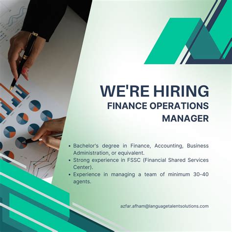 Azfar Afham On Linkedin Finance Operations Manager Hiring Jobopportunity Financejobs