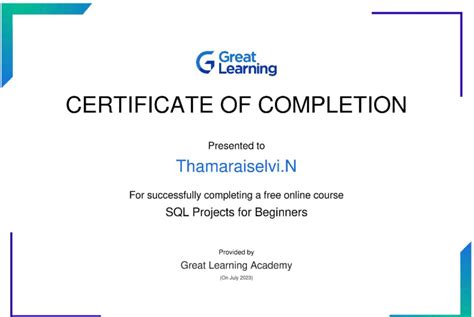 Greatlearningacademy Greatlearning Glacertificate Greatlakes Thamaraiselvi Data Scientist