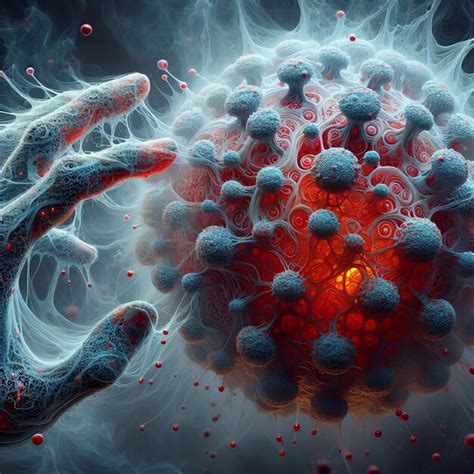 Artistic Rendering Of A Microscopic Entity Virus Closeup Premium Ai