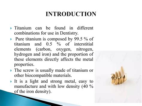 Uses Of Titanium In Dentistry Pptx