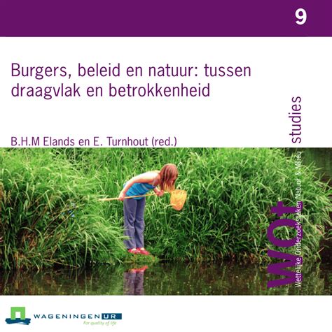 Pdf Burgers Beleid En Natuur Tussen Draagvlak En Betrokkenheid