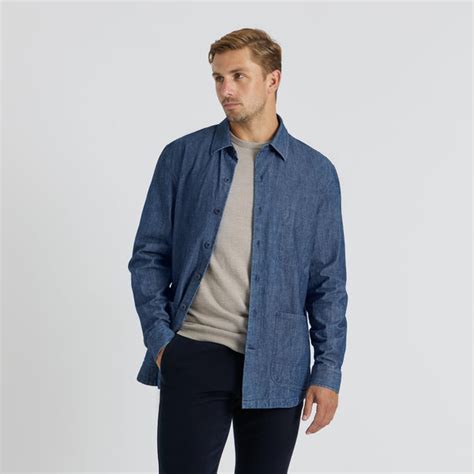 Chambray Bespoke Classic Mens Shirt Spoke Spoke
