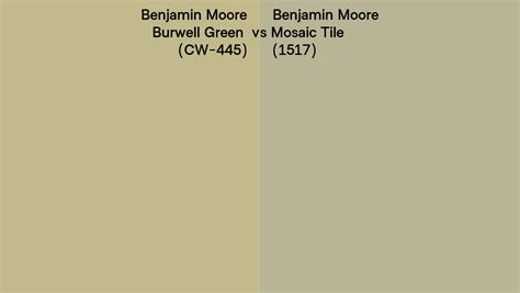Benjamin Moore Burwell Green Vs Mosaic Tile Side By Side Comparison
