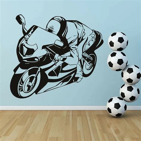 Esportes Moto Decalque Da Parede Motorsports Racing Driver Adesivo De Parede Para Crian As