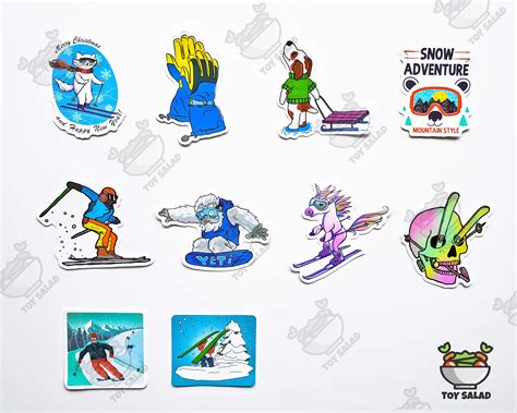 Pcs Skiing Sticker Pack Winter Sports Ski Etsy