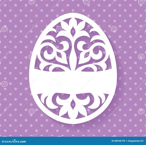 Vector Template For Laser Cut Easter Egg Greeting Card Tag Invitation